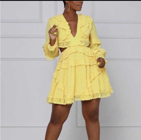 Dresses | Yellow Ruffled Dress | Poshmark